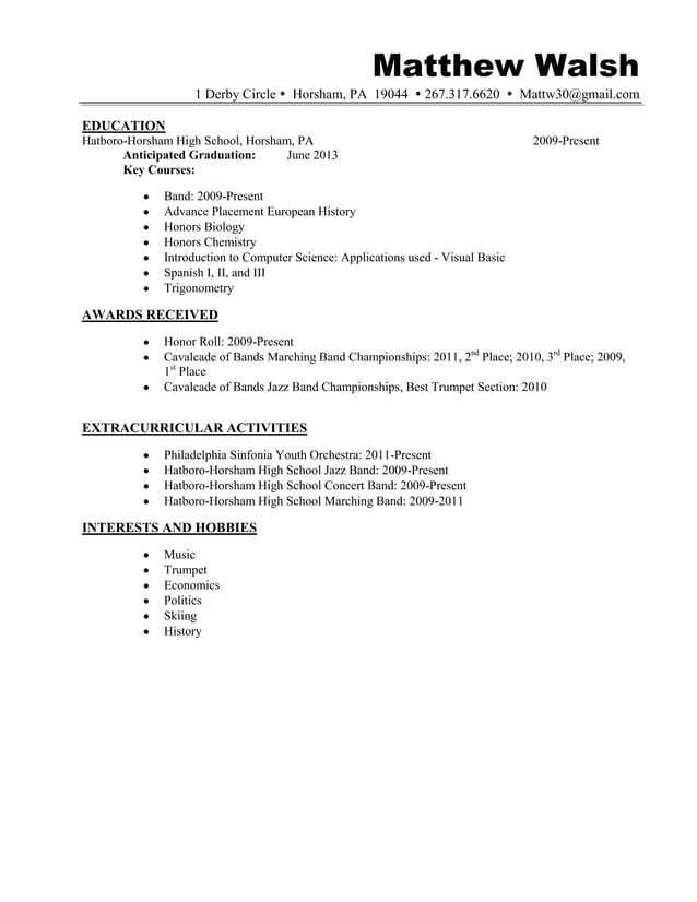 Matt Walsh Resume | DOCX