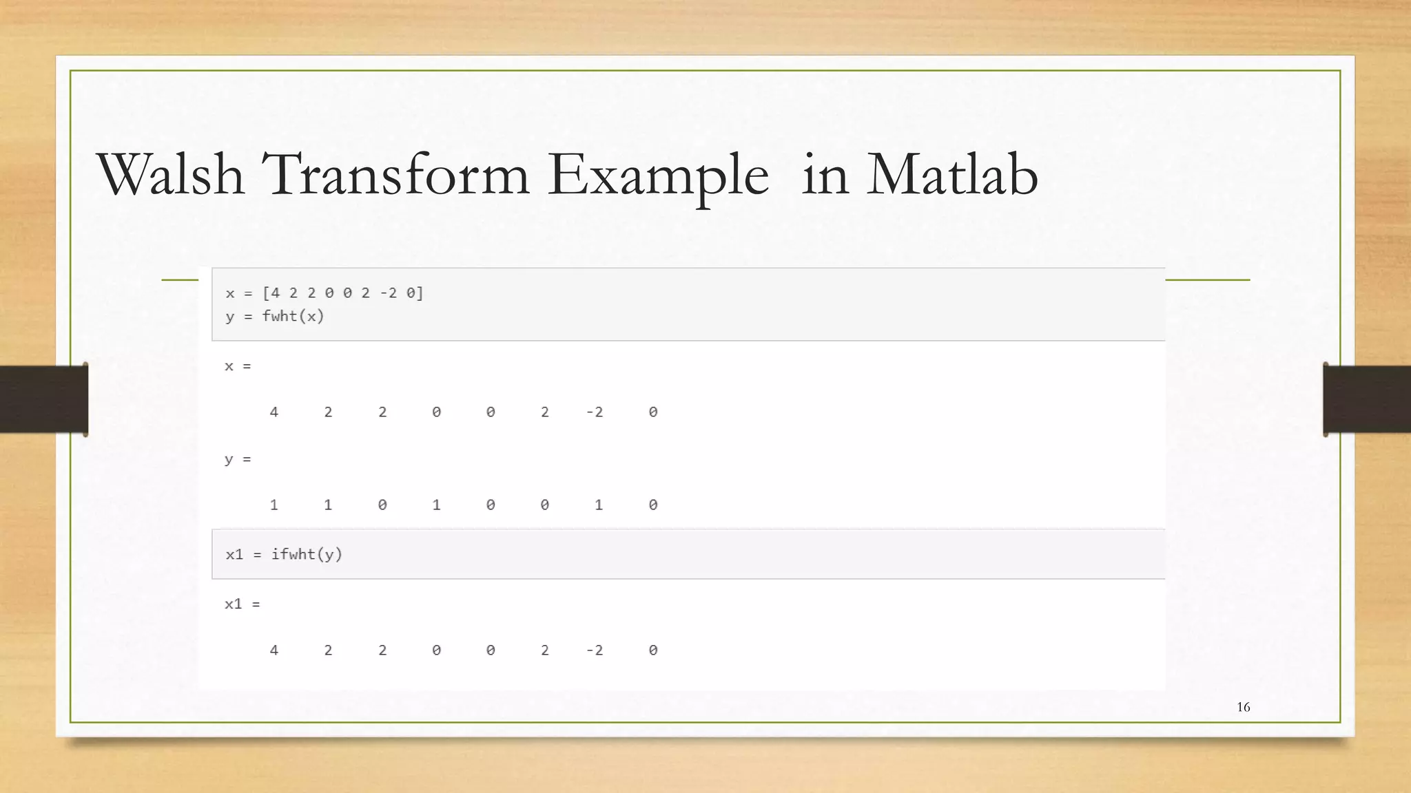 Walsh transform | PPTX