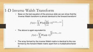 Walsh transform | PPTX