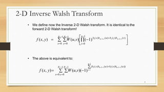 Walsh transform | PPTX