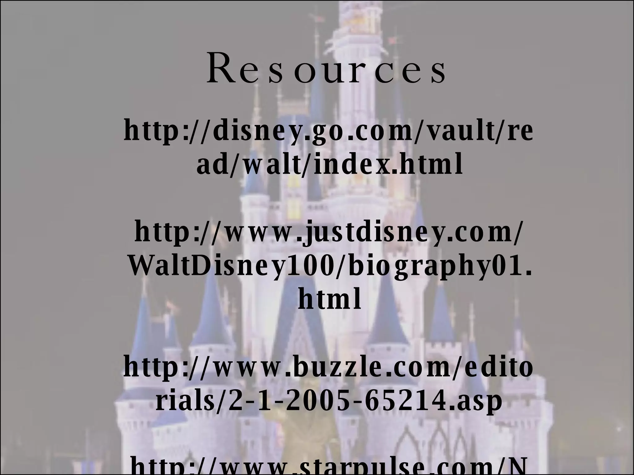 Walt Disney BIO | PPT