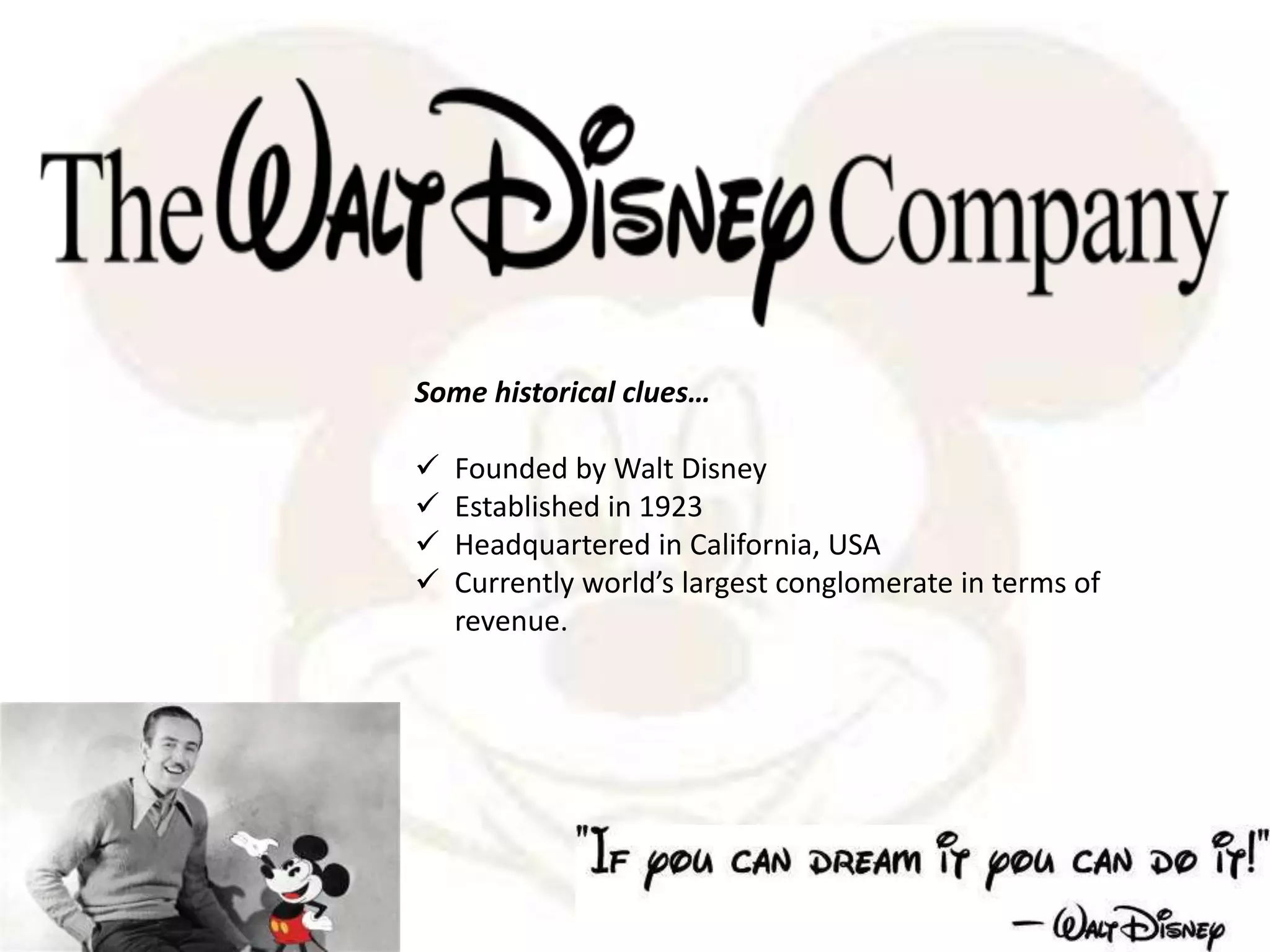Walt Disney - An analysis of the strategic challenges | PPTX