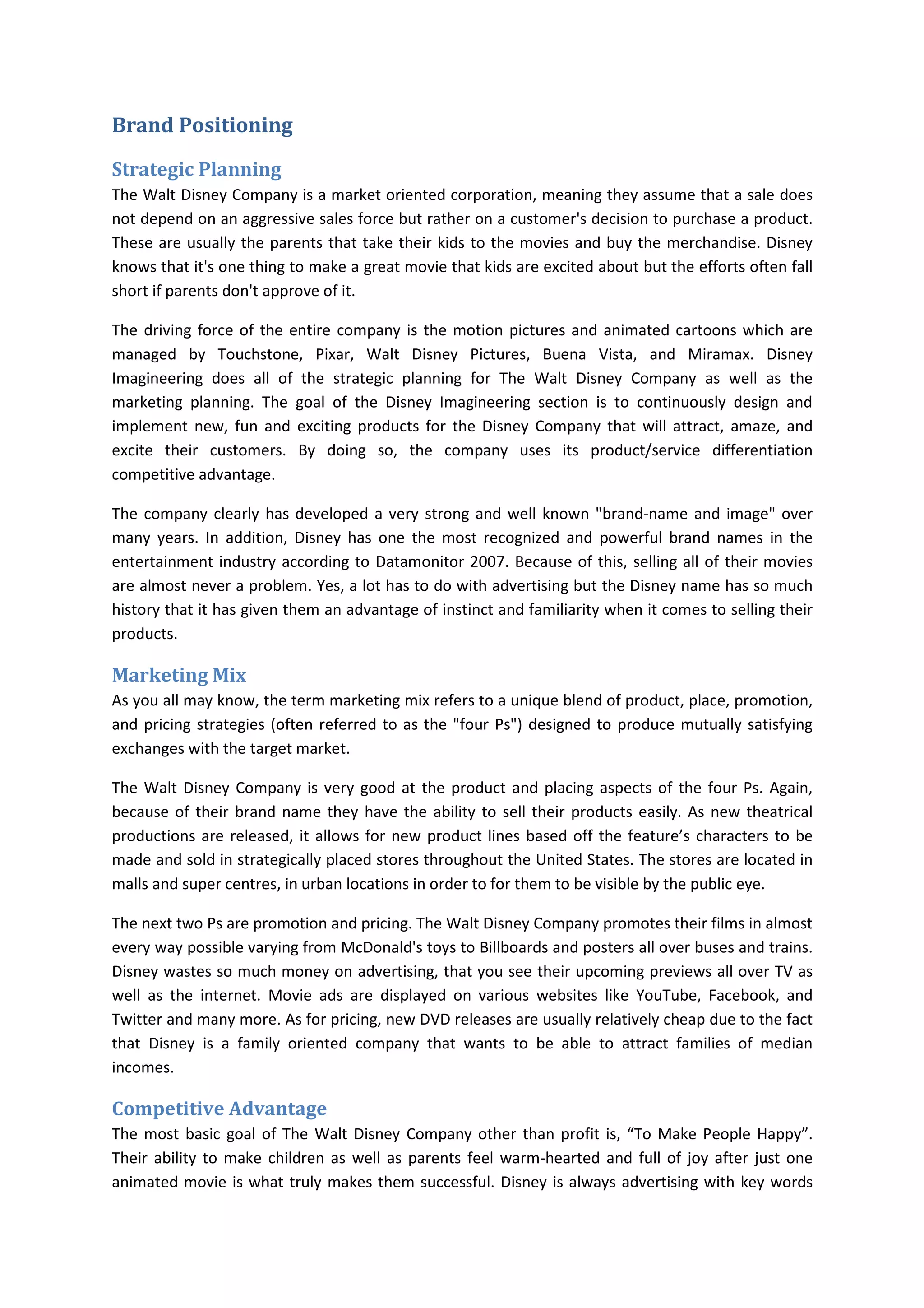 Brand Management - Walt Disney (Case Study) | PDF