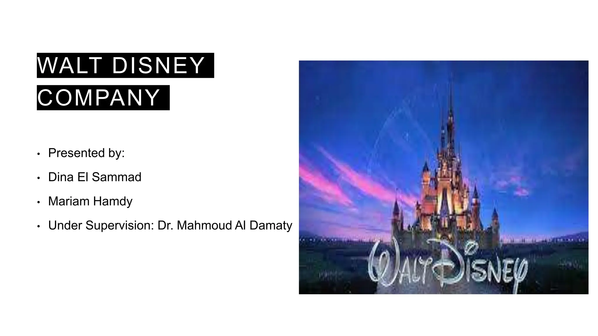 Walt Disney Company.pptx managing strategic management and overall ...