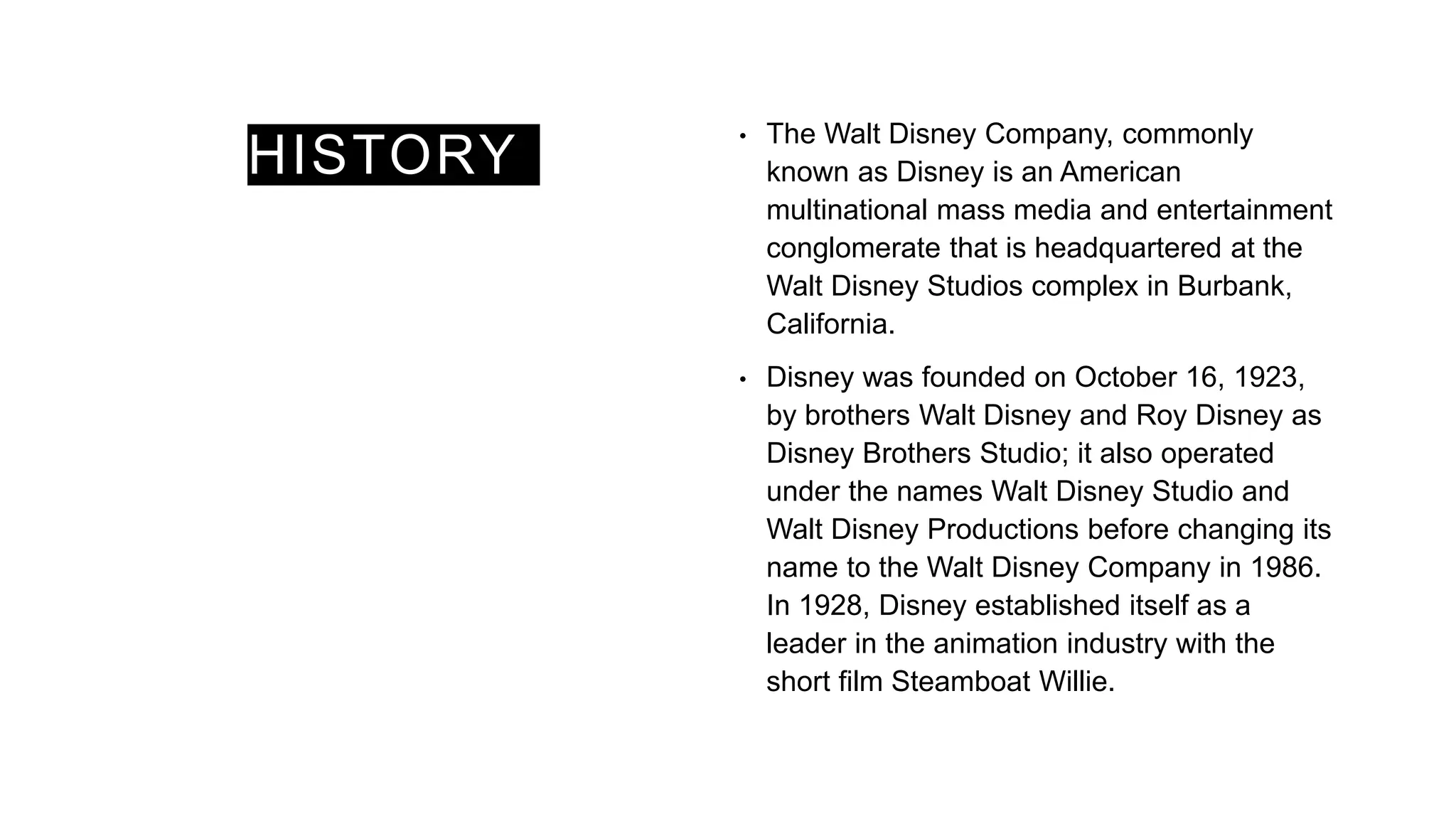 Walt Disney Company.pptx managing strategic management and overall ...