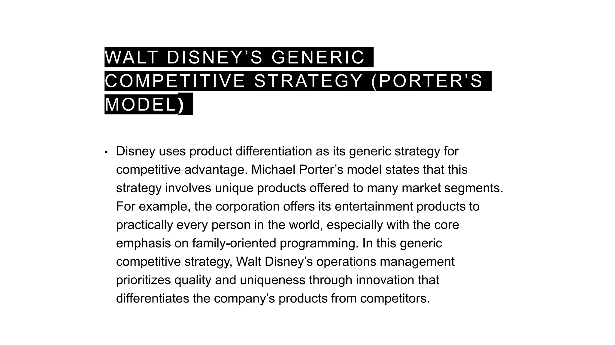 Walt Disney Company.pptx managing strategic management and overall ...