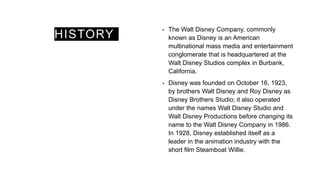 Walt Disney Company.pptx managing strategic management and overall ...