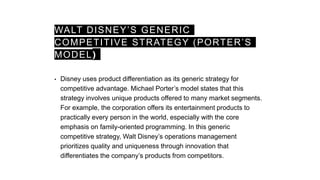 Walt Disney Company.pptx managing strategic management and overall ...
