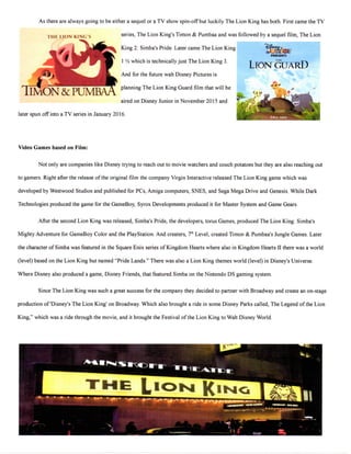 Walt Disney Pictures Case Study - The Lion King | PDF | Genres