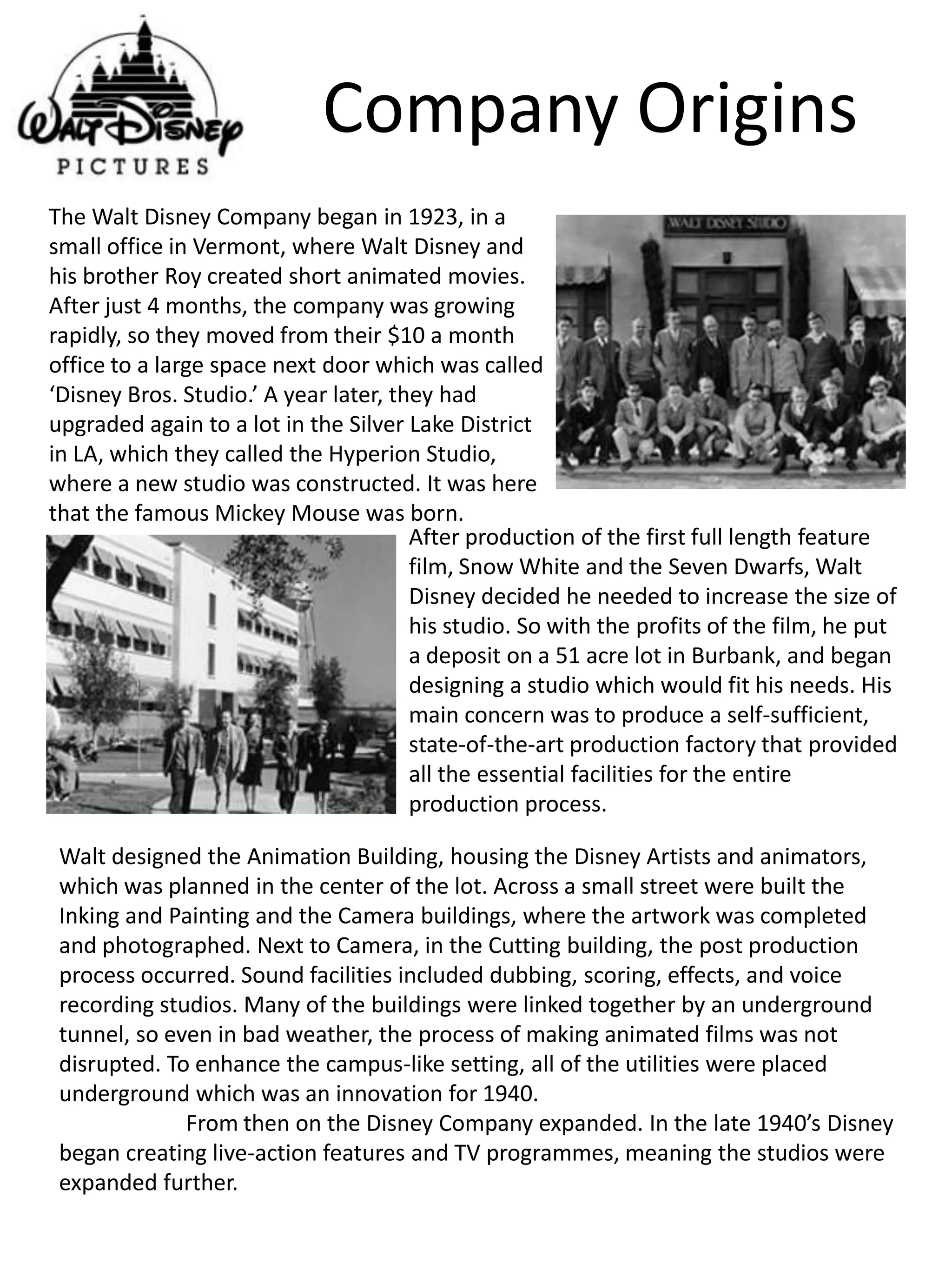Walt disney pictures case study | PPTX