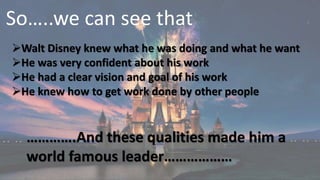 Walt disney Leadership Power Point Presentation | PPTX