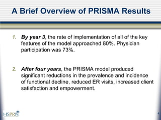 Walter Wodchis: the PRISMA model - approaches to supporting older ...