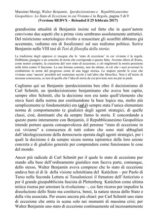 Walter benjamin, iperdecisionismo e repubblicanesimo geopolitico. lo ...