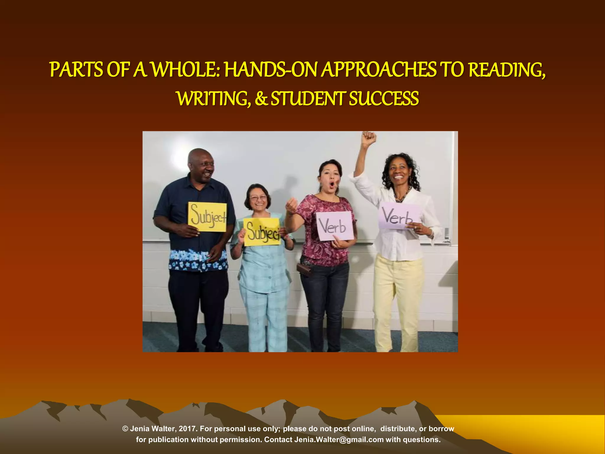 Parts of a whole: Hands-on approaches to reading, writing, & student ...