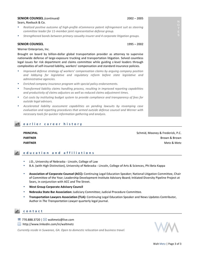 Walt Metz General Resume | PDF