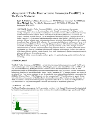 Management of timber under a habitat conservation plan (HCP) in the ...