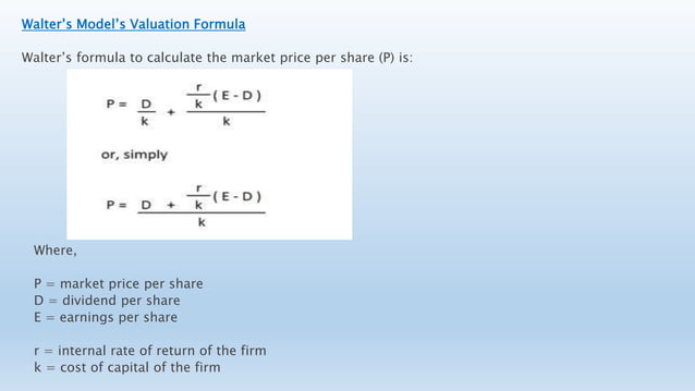 Walter’s model on dividend policy | PPTX