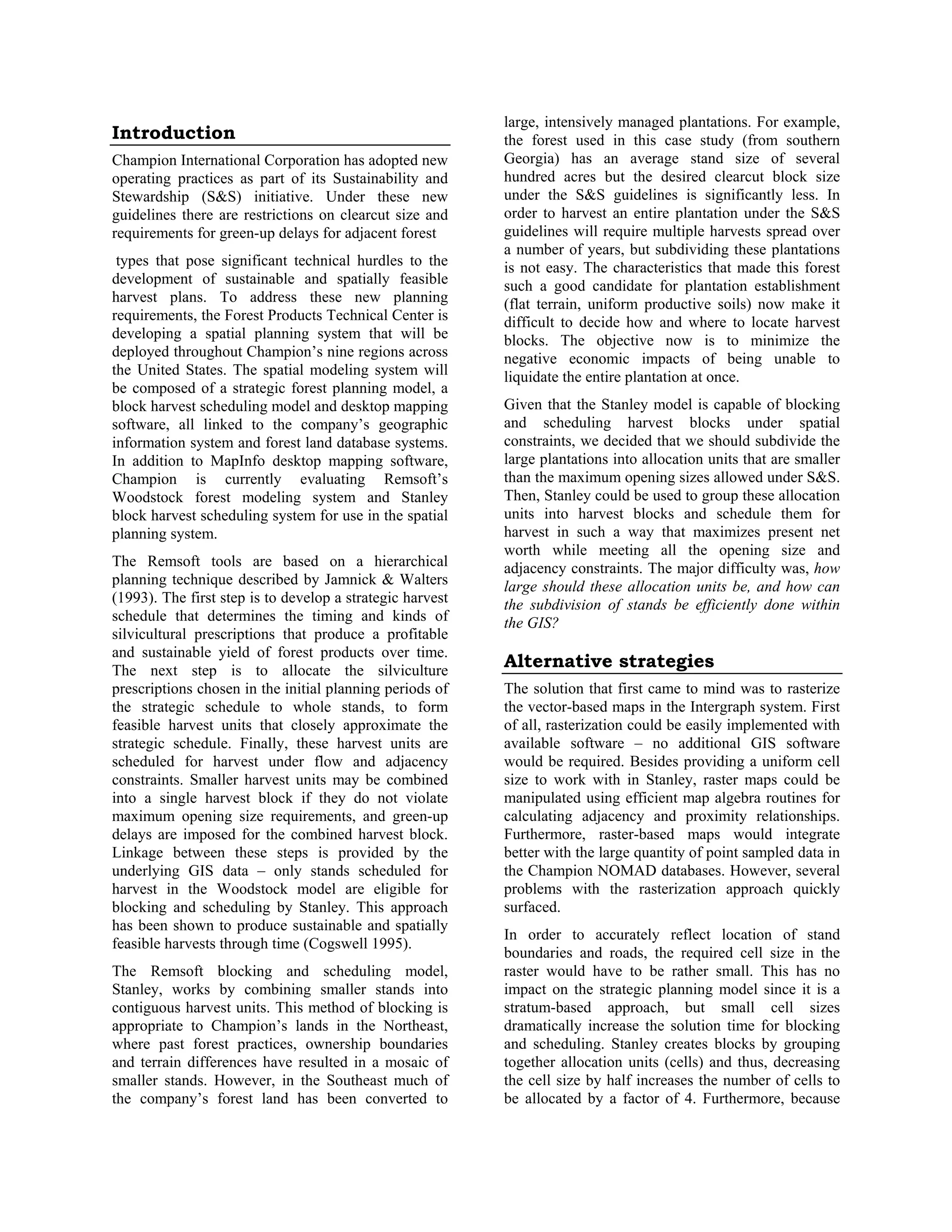 Subdivision of large uniform stands lacking natural bounding features | PDF