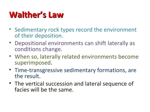Walther’s law of correlation of facies | PPT | Geography | Science