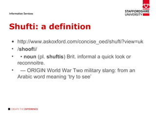Having a shufti: using student focus group findings to map unchartered ...