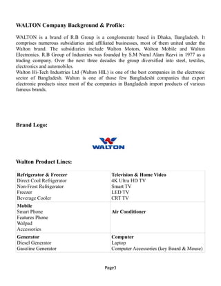 My Favorite brand Walton & its PoPs & PoDs | PDF