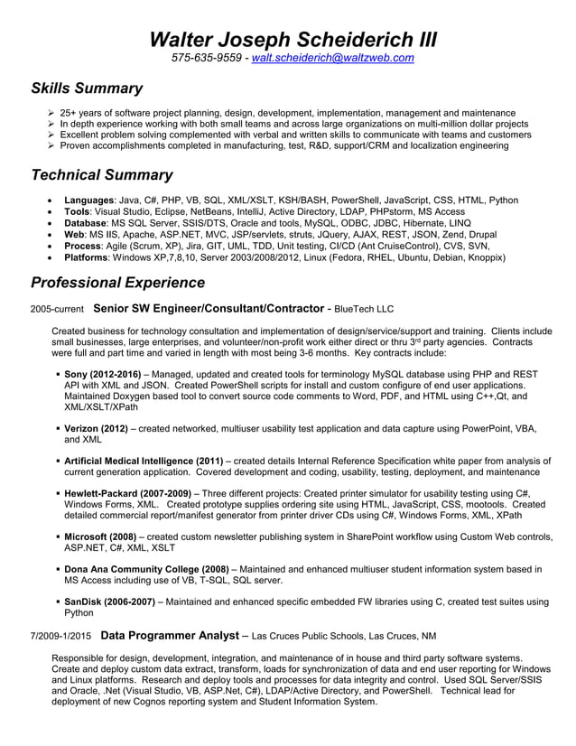 Walt scheiderich resume | PDF