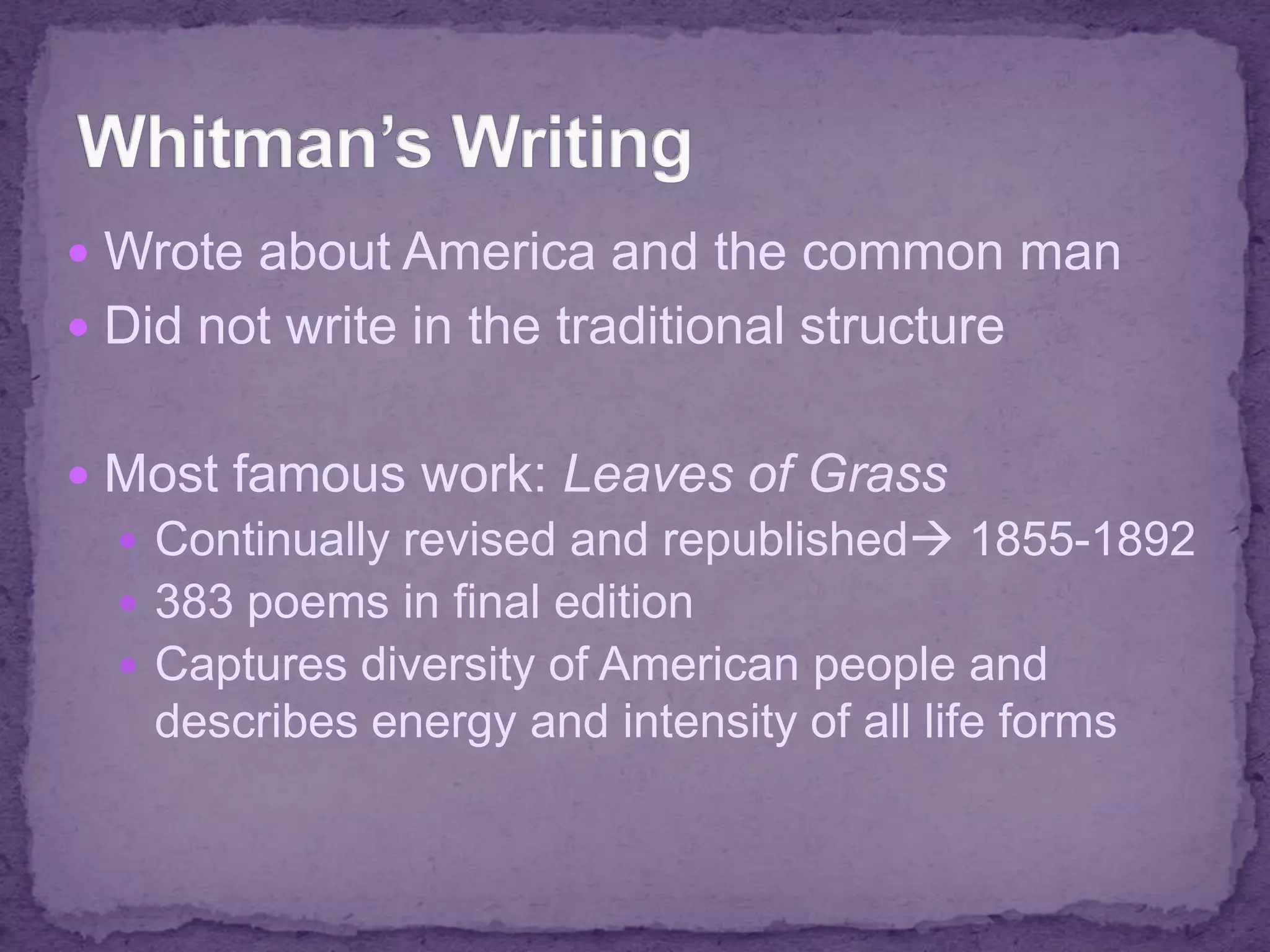 Walt whitman | PPTX