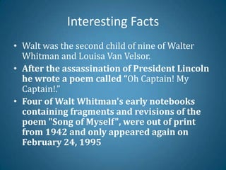 Walt whitman | PPTX