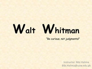 Walt whitman | PPT