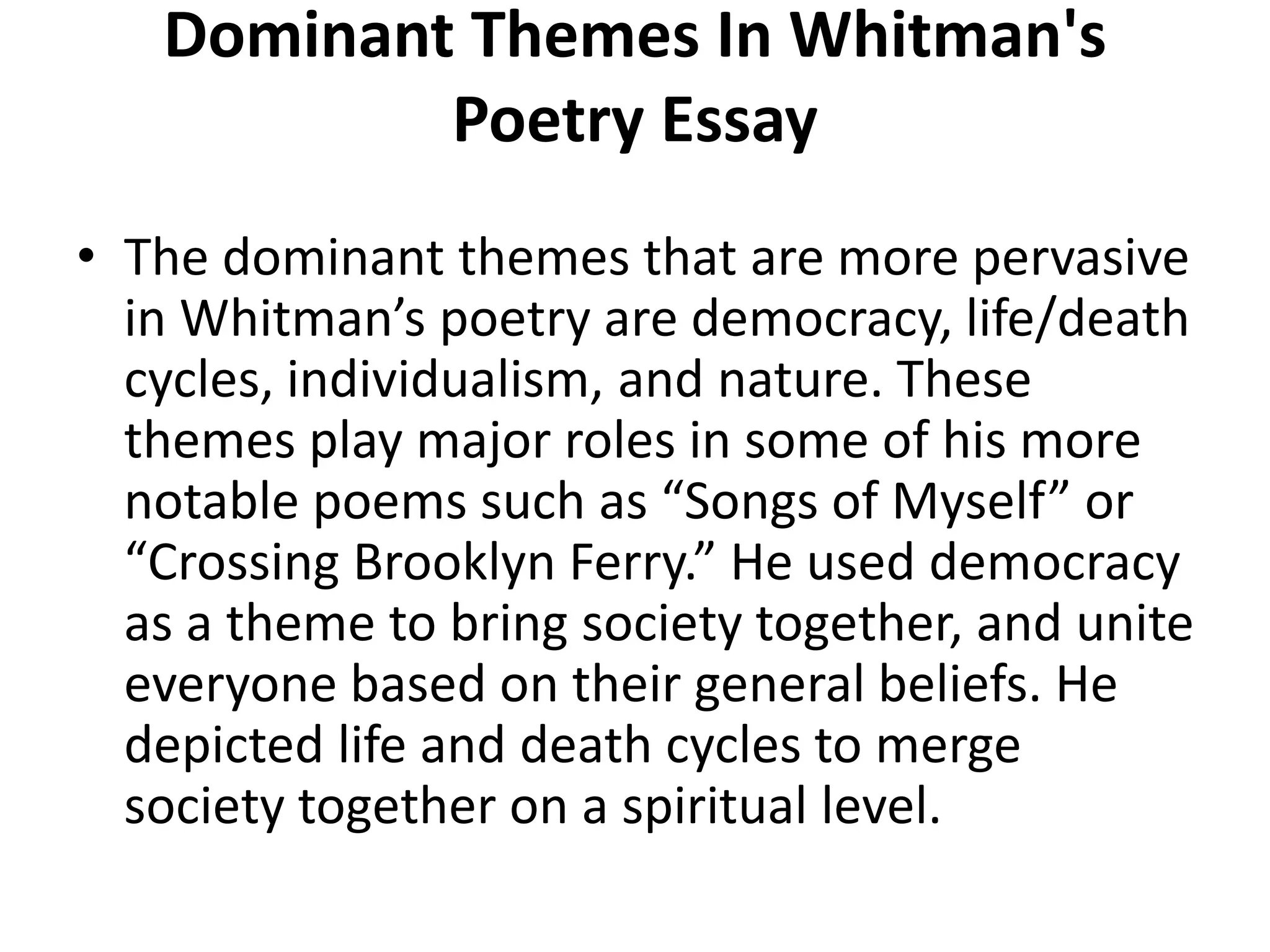 Walt whitman introduction | PPTX