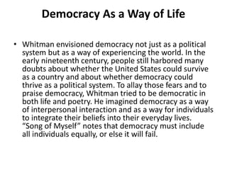 Walt whitman introduction | PPTX