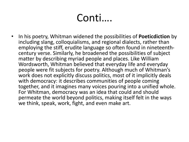 Walt whitman introduction | PPTX