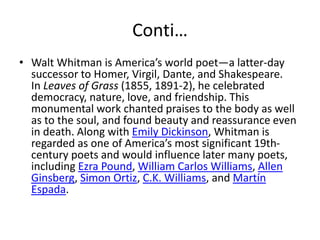 Walt whitman introduction | PPTX