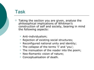 Walt whitman (1819 – 1892) | PPT