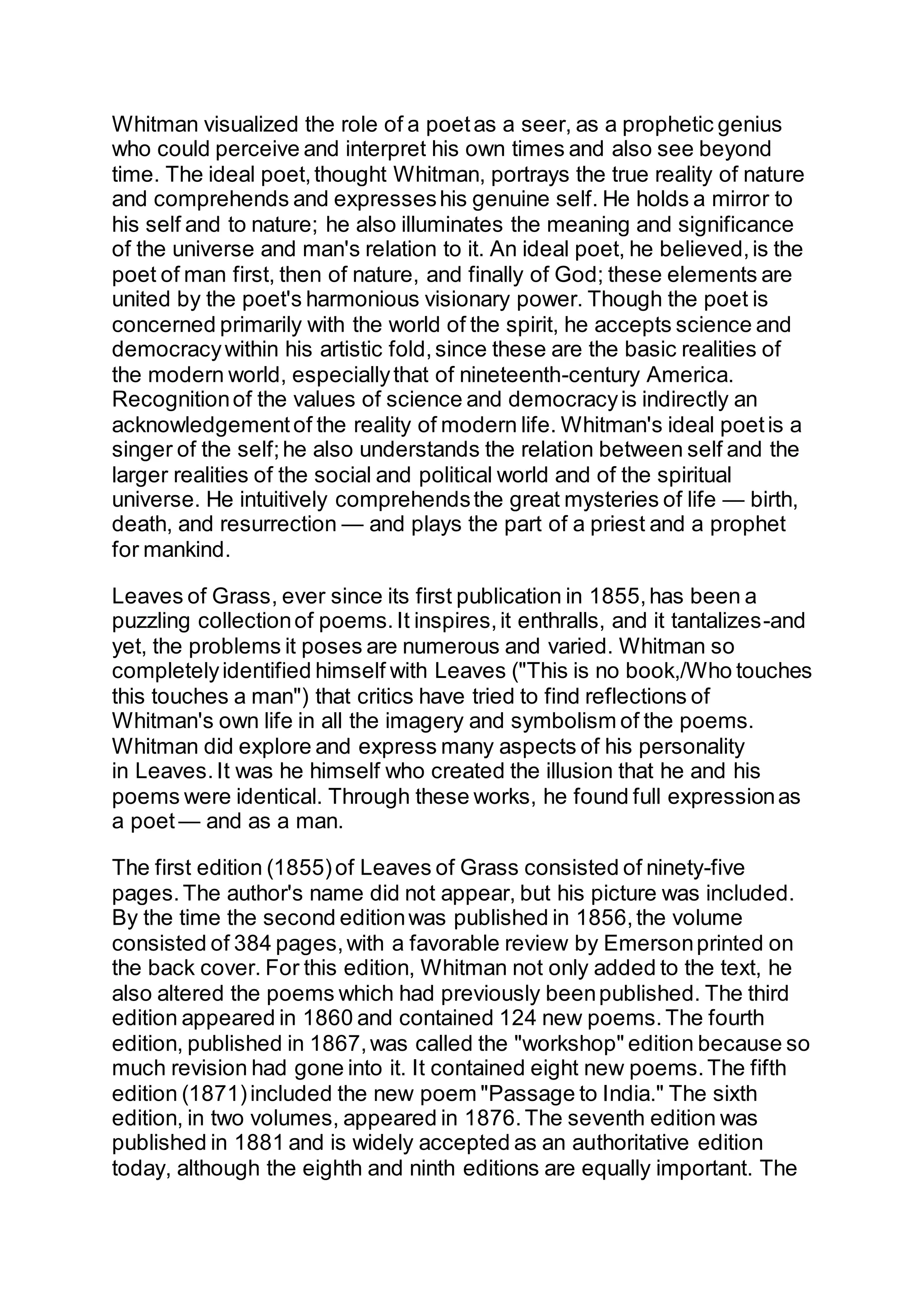 Walt Whitman and his biography.PPTX