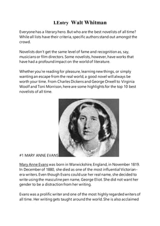 Walt Whitman and his biography.PPTX