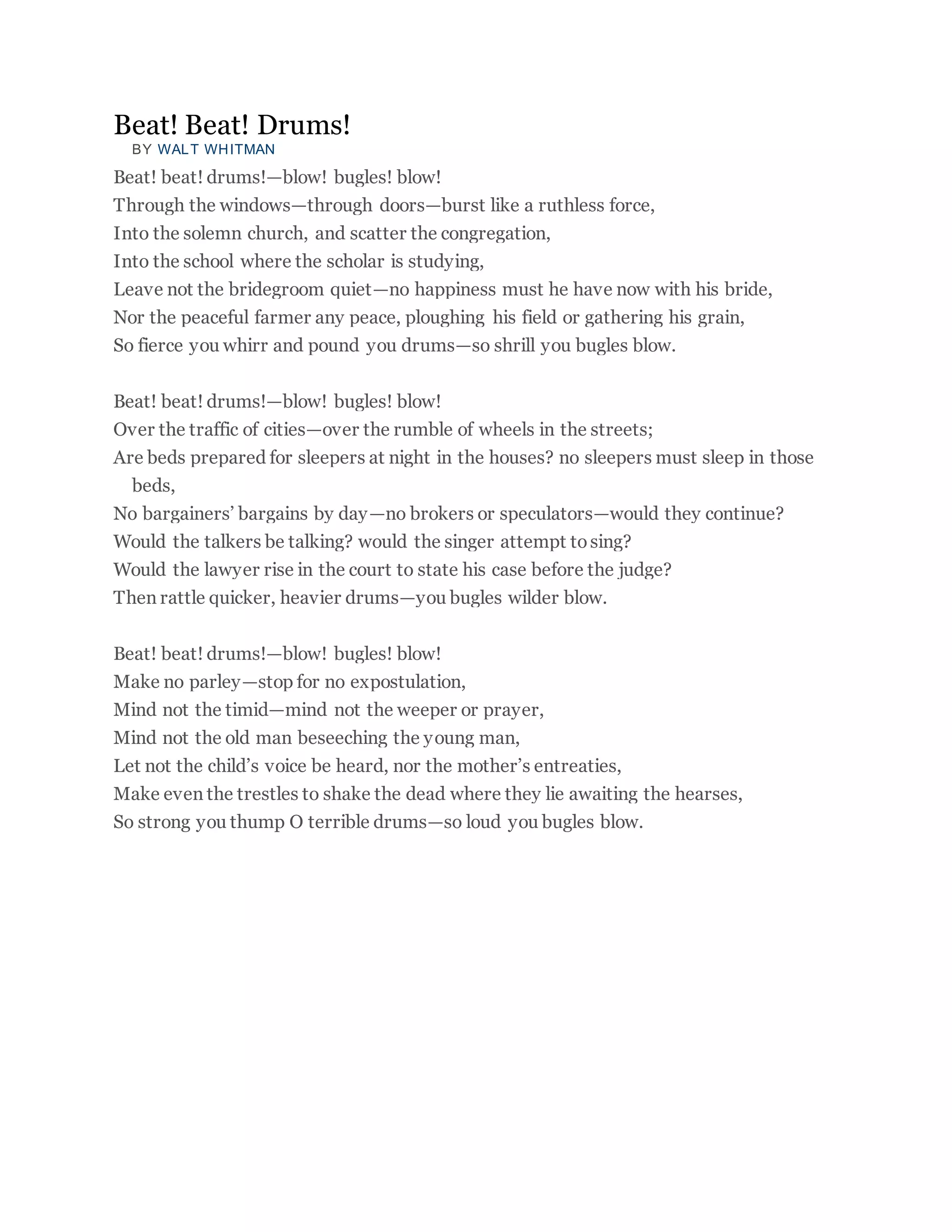 Walt whitman poetry | PDF