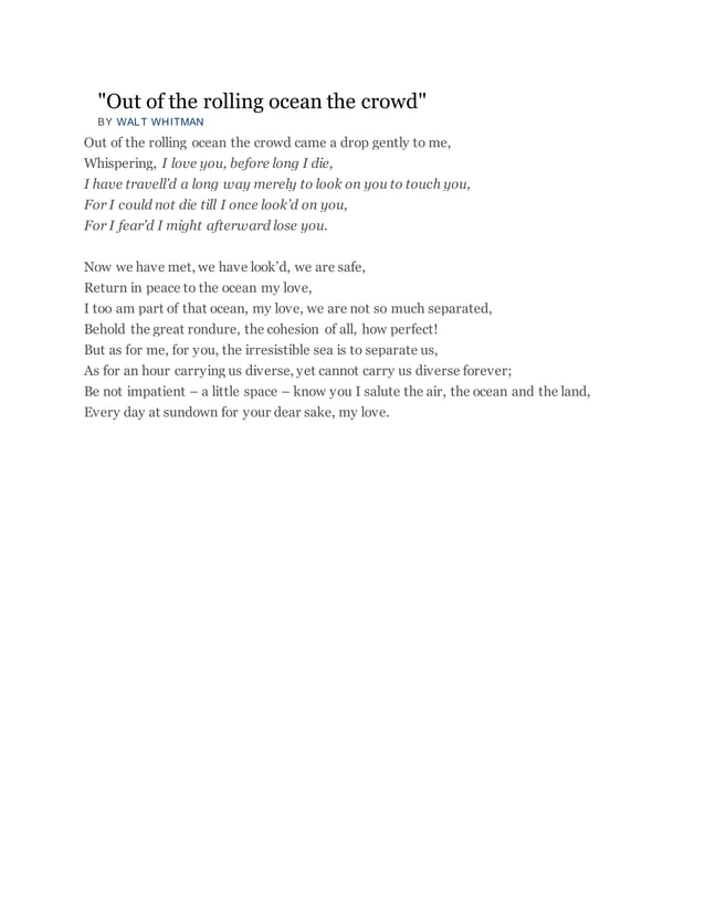 Walt whitman poetry | PDF