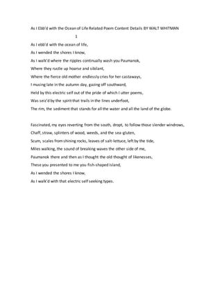 Walt whitman poetry | PDF