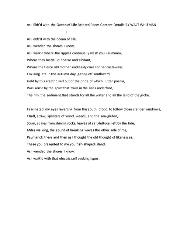 Walt whitman poetry | PDF