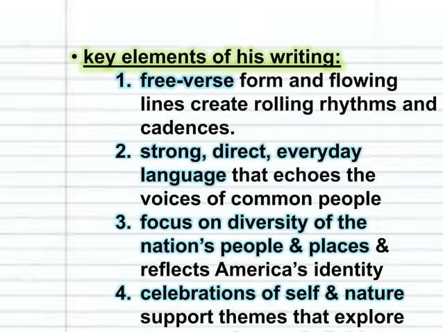 Walt whitman song of myself | PPTX