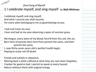 Walt whitman song of myself | PPTX