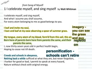 Walt whitman song of myself | PPTX