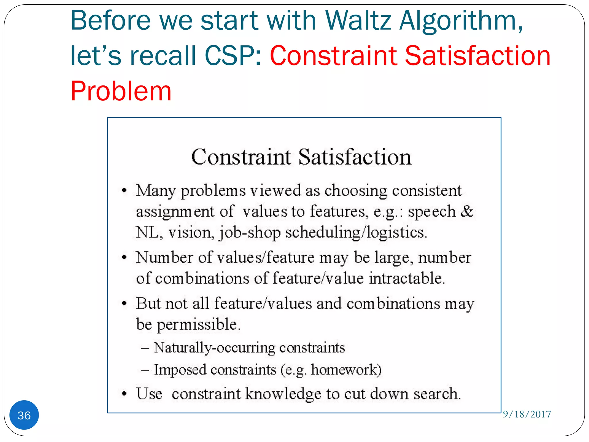 Waltz algorithm in artificial intelligence | PDF