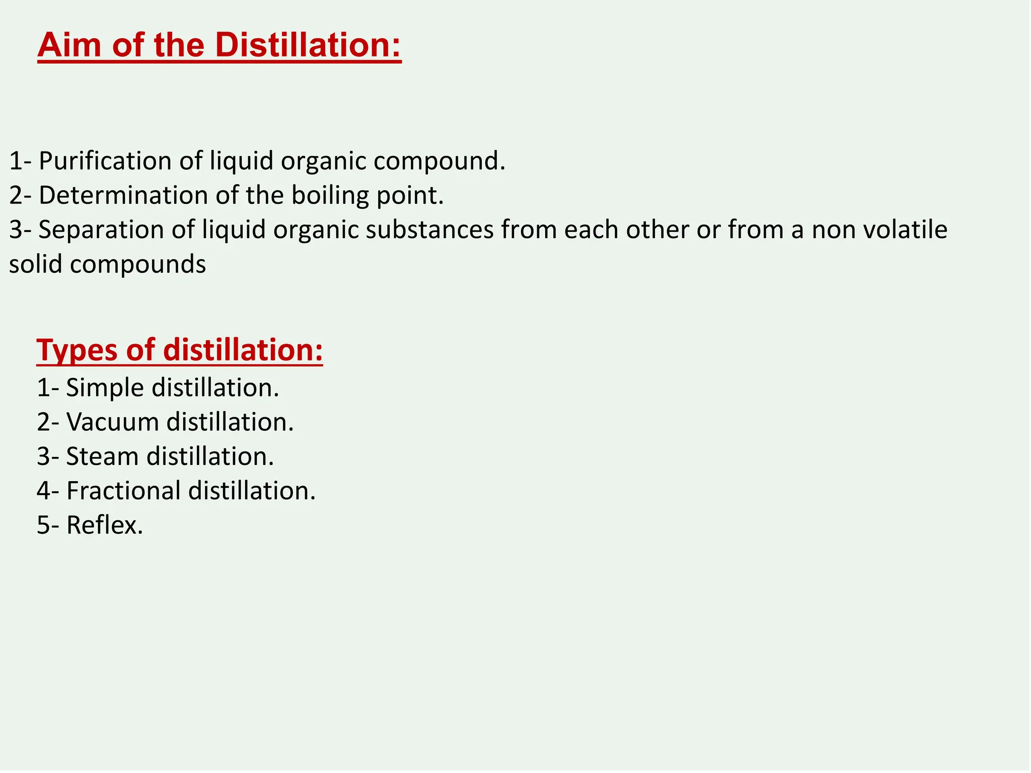 Determination of boiling point and distillation | PPTX