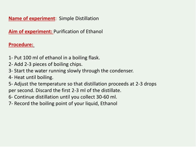 Determination of boiling point and distillation | PPT