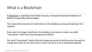 INTRO TO BLOCKCHAINS AND CRYPTOCURRENCY | PPT
