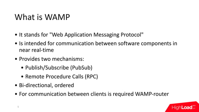 WAMP as a platform for composite SOA applications and its ...