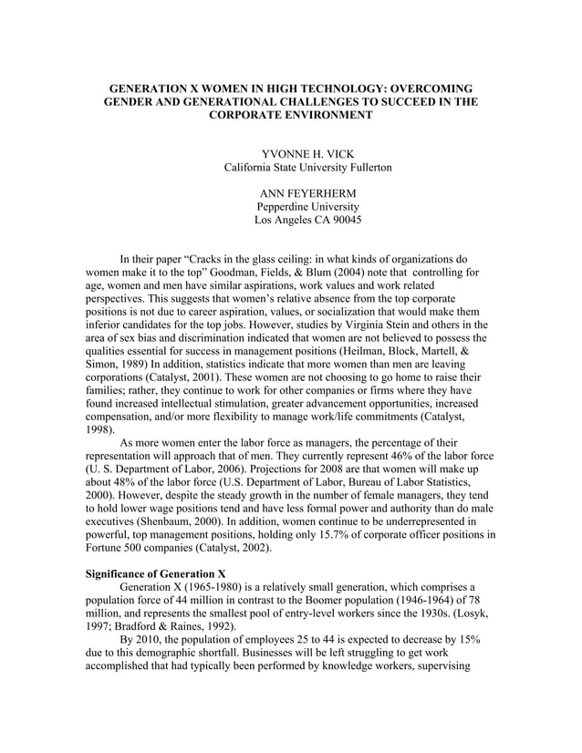 Wam Paper Gen X Women In High Tech2 12 06[1] | PDF