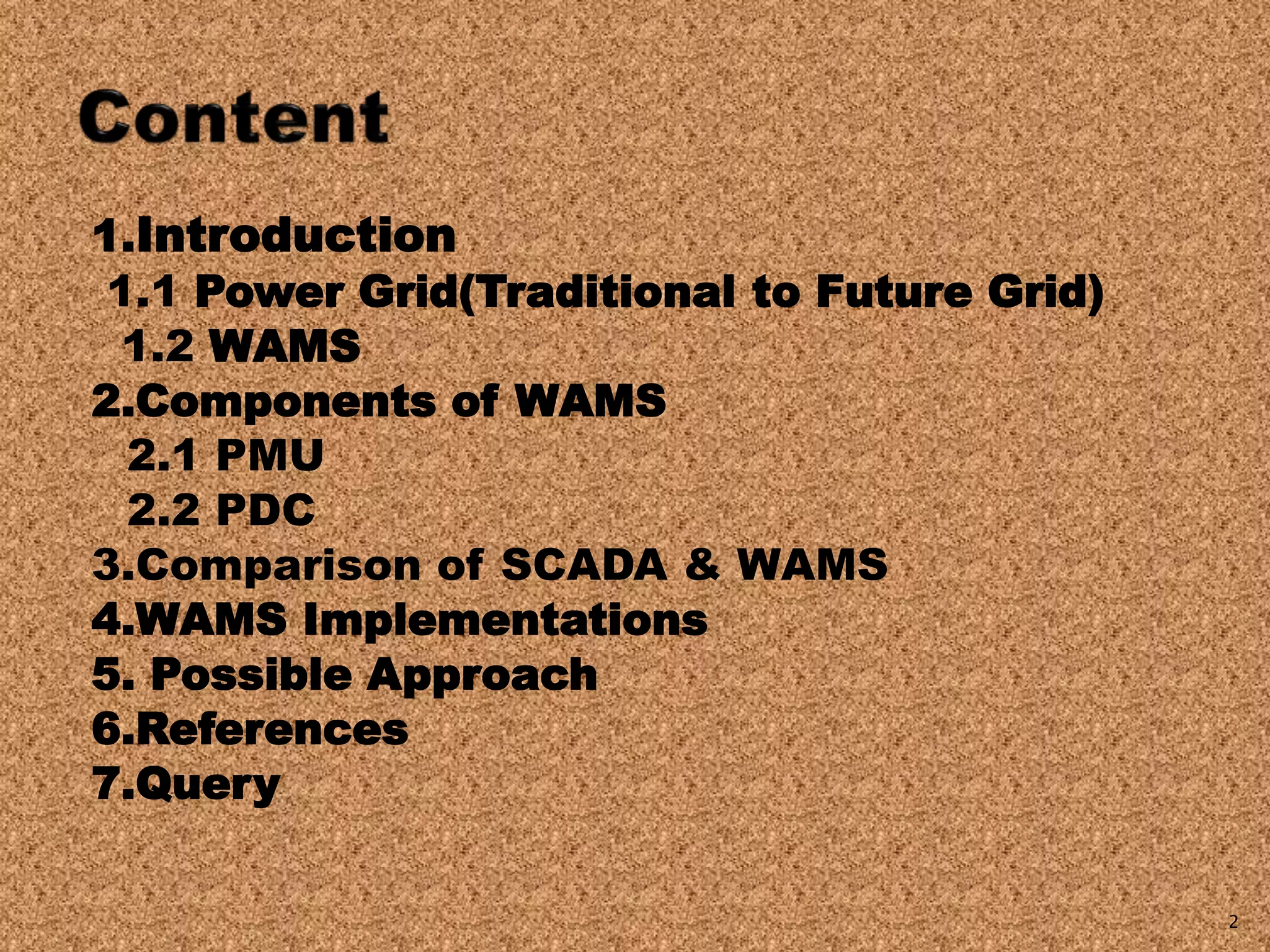WIDE AREA MONITORING SYSTEMS(WAMS) | PPTX